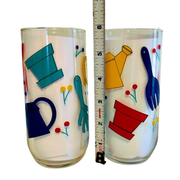 Dining | Vintage Clear Drinking Glasses Set Of 4 Spring Flower ...